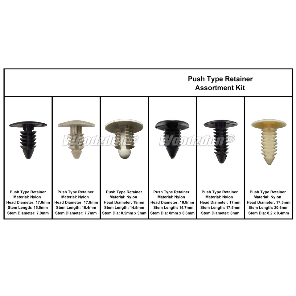 632 Auto Clips Fender Bumper Retainer Assortment Kit Fir Tree Push Type ...