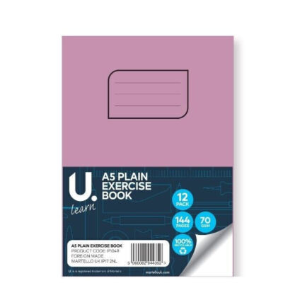 U.® A5 Plain Exercise Book White Paper | eBay UK