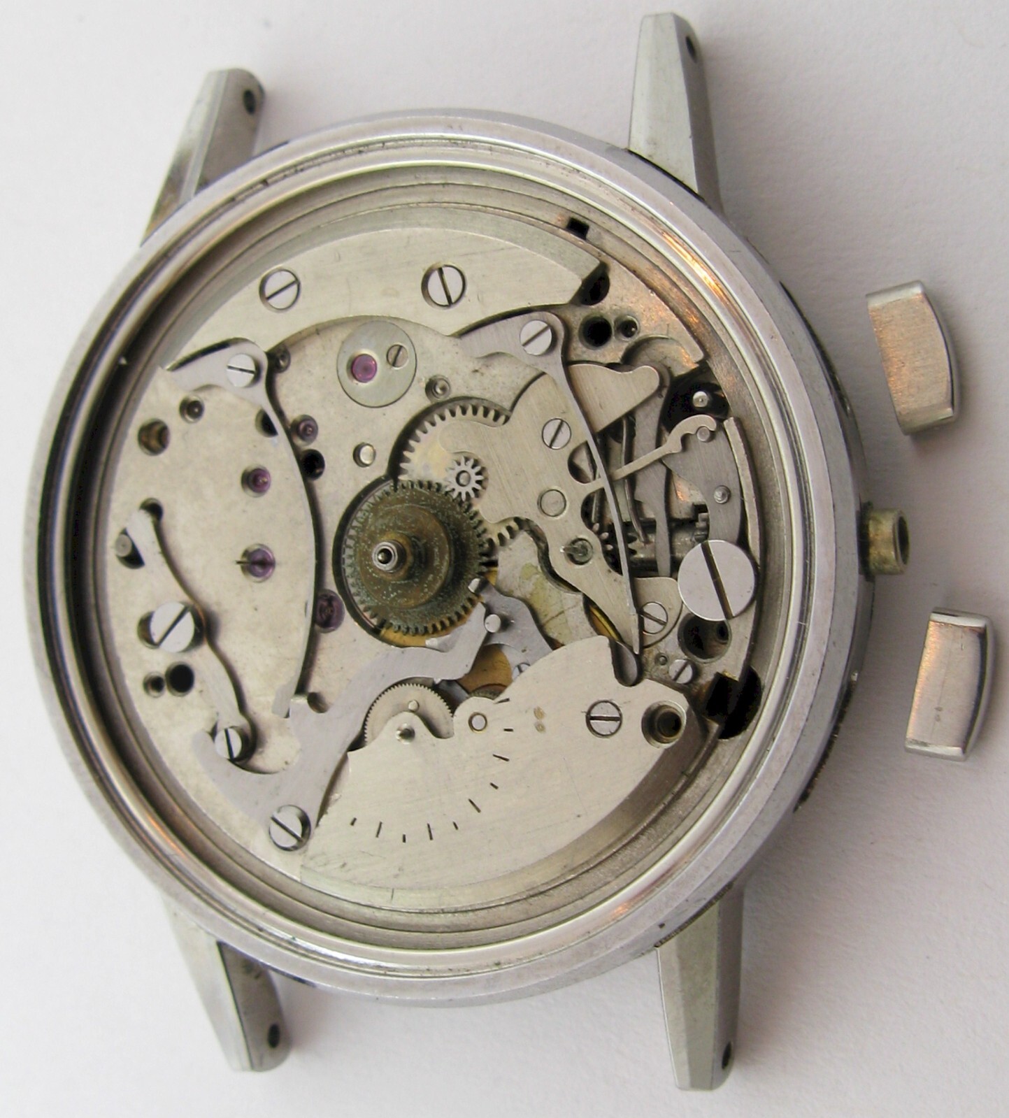 Lemania 27CHRO 321 chronograph part: watch project with s. steel case ...