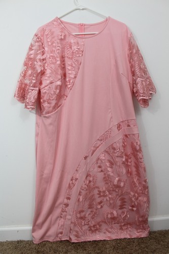 3XL Rose Brodé Dentelle Robe Cocktail Thé Mariage Ressort Élégant Neuf ...