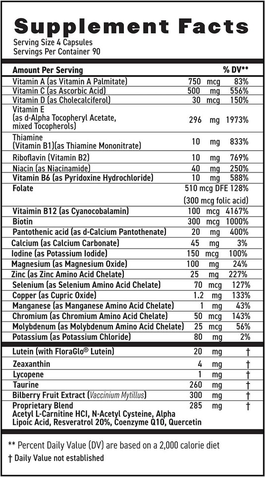 MaxiVision® AREDS 2 Whole Body Formula Eye Vitamins Lutein Zeaxanthin ...