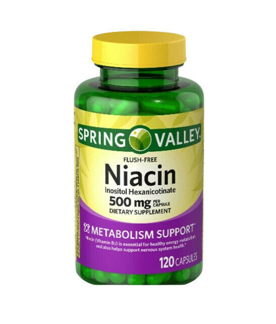 Spring Valley Niacin 500mg Dietary Supplement Capsule - 120 Count (2 ...