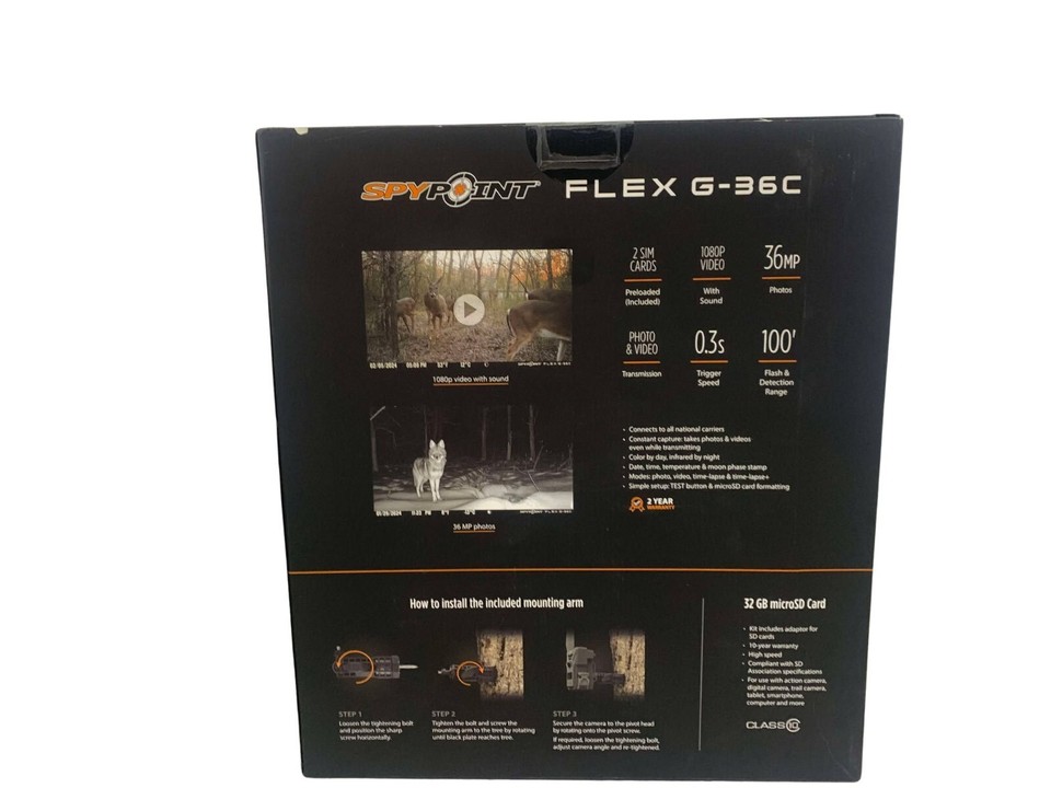 SpyPoint Cellular Camera Flex G-36C Elite Bundle 36 MP 1080P All ...