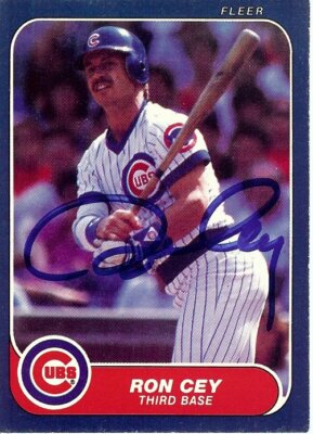Ron Cey Signed Autographed Baseball Card 1986 Fleer LA Dodgers #363 ...