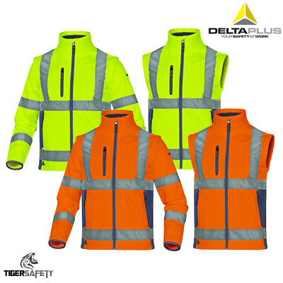 Delta Plus Moonlight 2 High Visibility Softshell Jacket Coat Removable ...