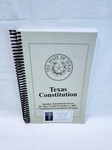 The State Of Texas Texas Constitution (Spiral, 2007 Book) | eBay