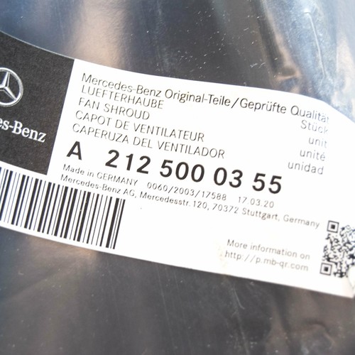 MB E CLASS W212 E300 E350 CDI Fan Shroud Upper Cover A2125000355 NO ...