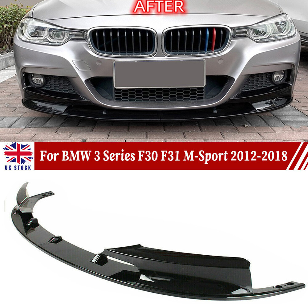 Front Bumper Lip Splitter Gloss Black For BMW F30 F31 3 Series M Sport ...