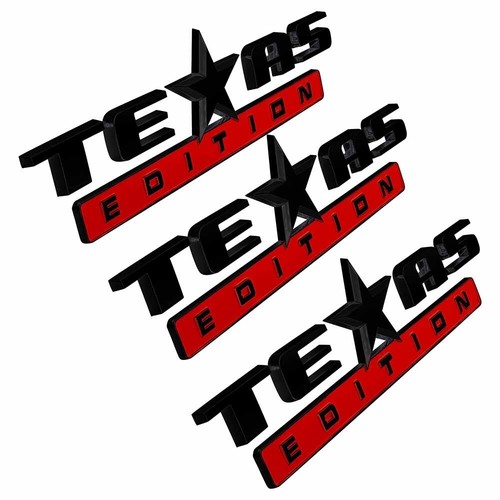 3PC Texas Edition Emblem 3D Decal Sticker Universal For Silverado ...