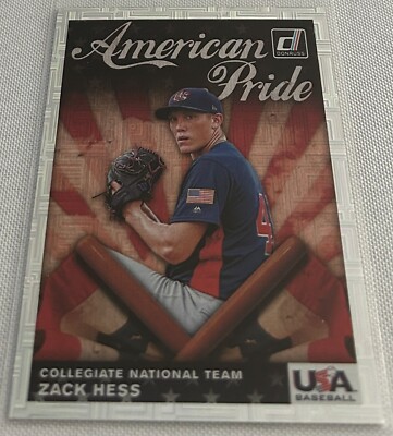2019 Donruss Baseball Zack Hess USA Baseball American Pride Vector # ...