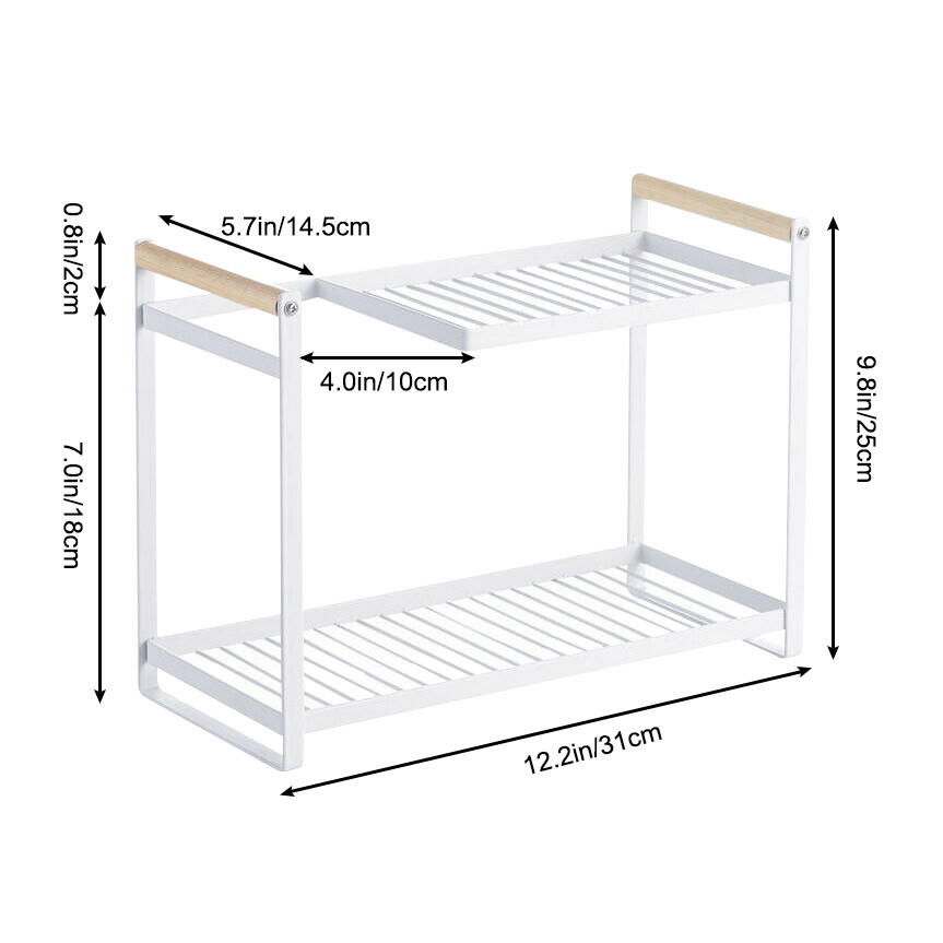 2 Layer Kitchen Spice Rack Storage Organizer Seasoning Bottle Stand ...
