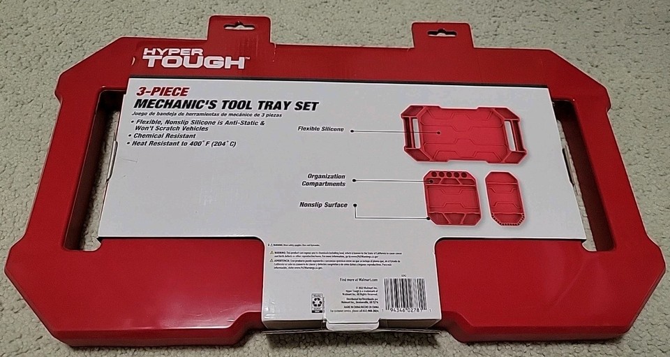 @Hyper Tough 3 Piece Silicone Tool Organizer Tray Flexible Red ...