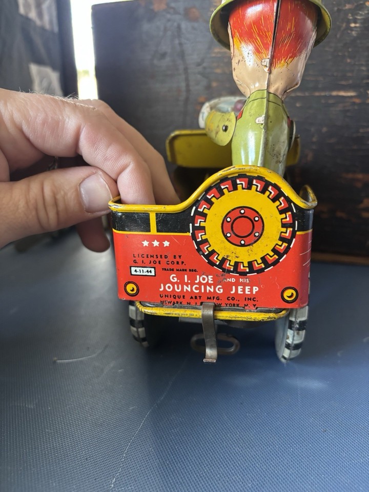 1940’s G.I. Joe And His Jouncing Jeep Tin Litho Wind Up Toy! Vintage ...