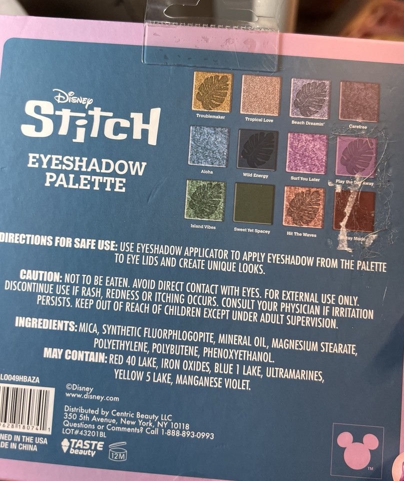NEW Disney Lilo & Stitch 12 Color Eyeshadow Palette Make Up By Taste ...