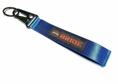JDM BRIDE Blue Racing Keychain Metal key Ring Hook Strap Lanyard Nylon ...