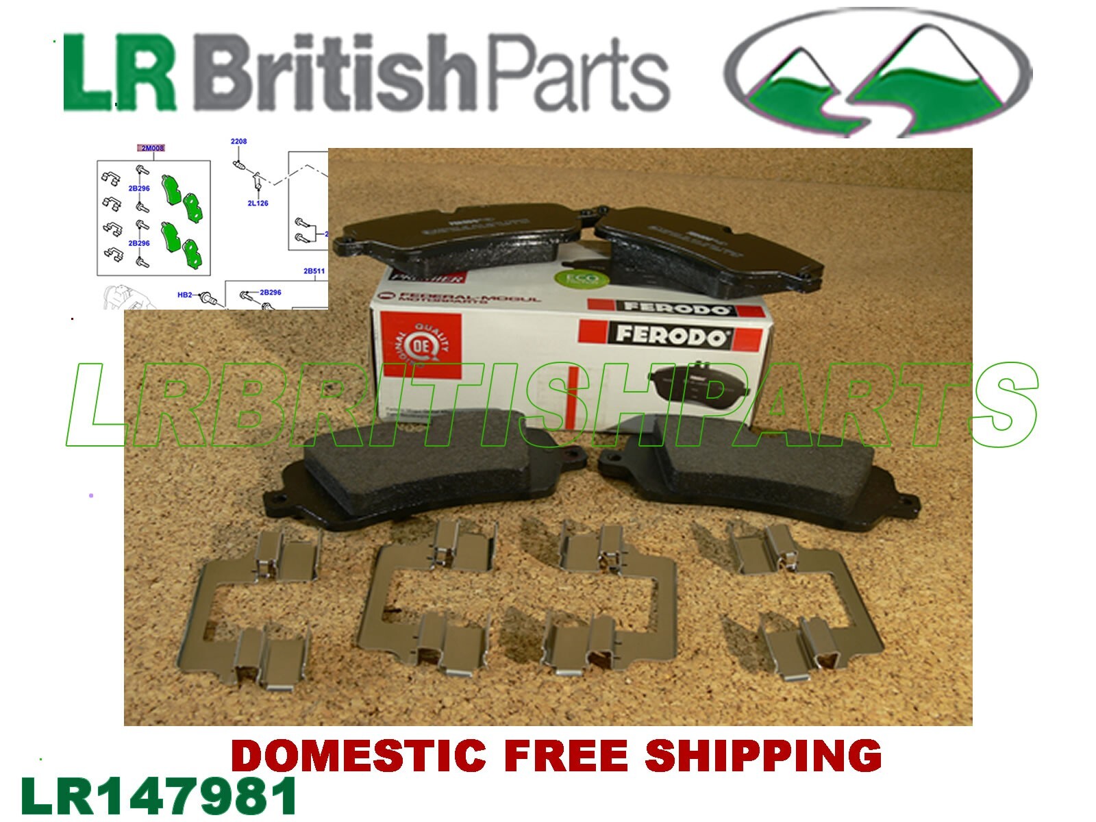 LAND ROVER REAR BRAKE PADS RANGE ROVER 16 RANGE ROVER SPORT 16 LR147981 ...