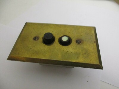 ANTIQUE VINTAGE PERKINS Single Pole BRASS LIGHT SWITCH Mother Of Pearl ...