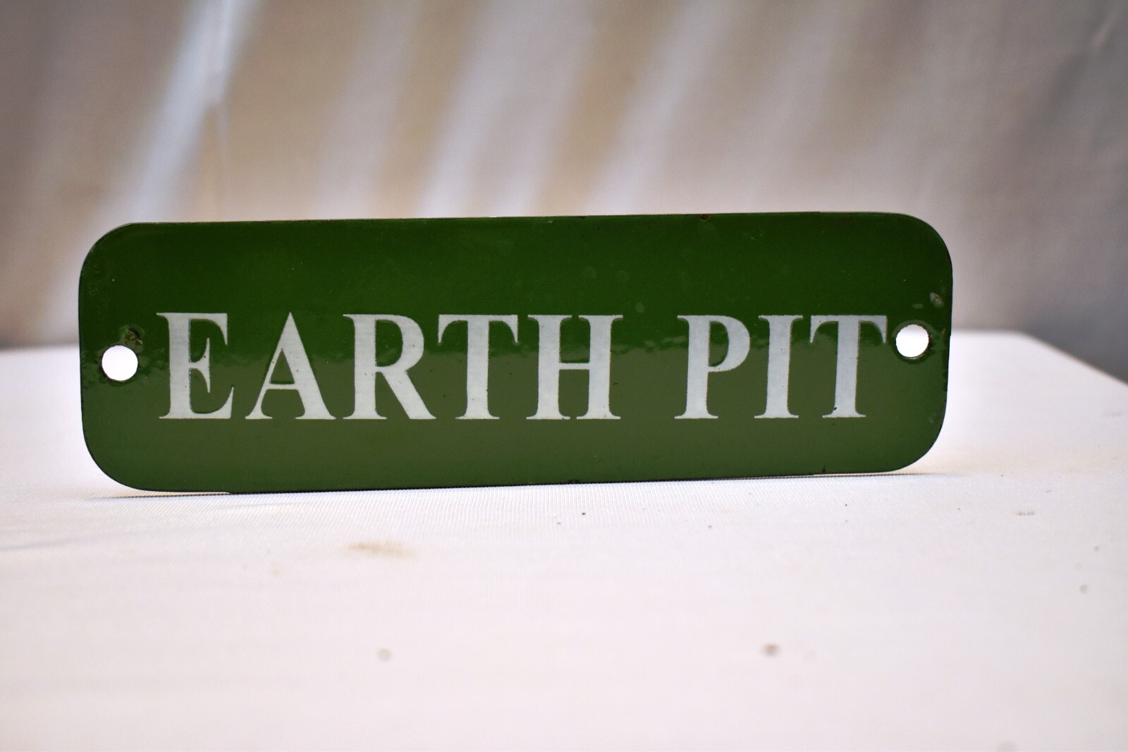 Vintage Earth Pit Sign Board Porcelain Enamel Advertising Safety Short ...