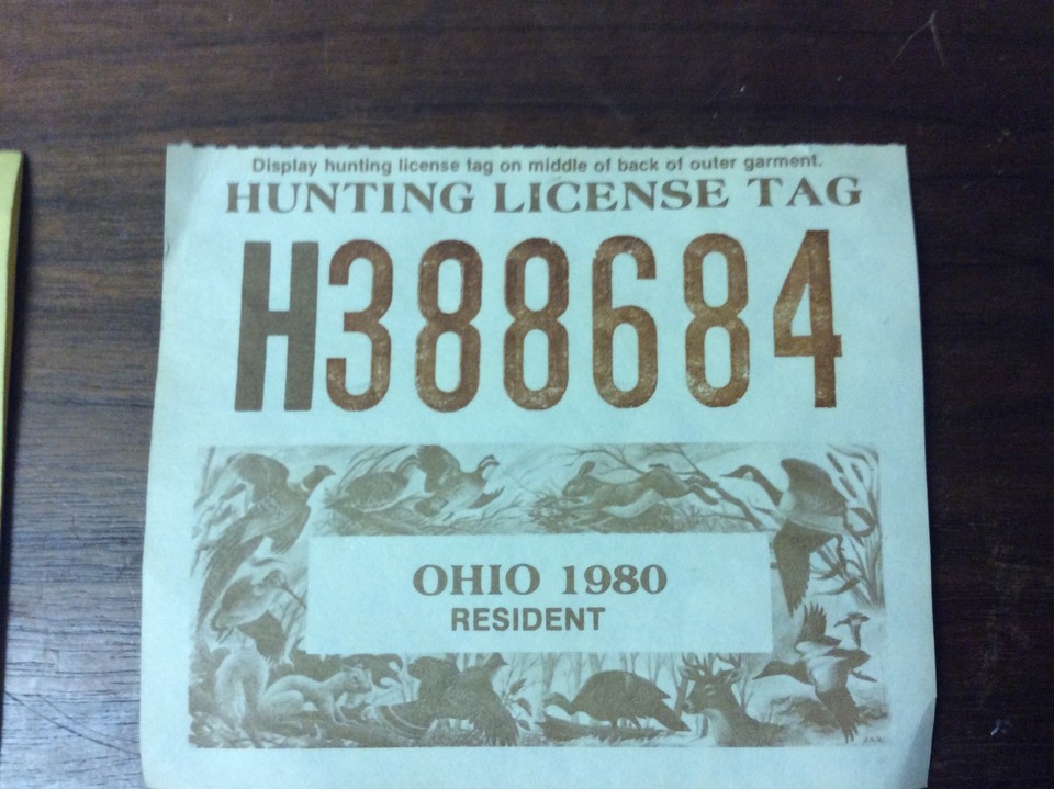 2 Vintage Ohio Hunting And Trapping Licenses From 1965 And 1980 | eBay