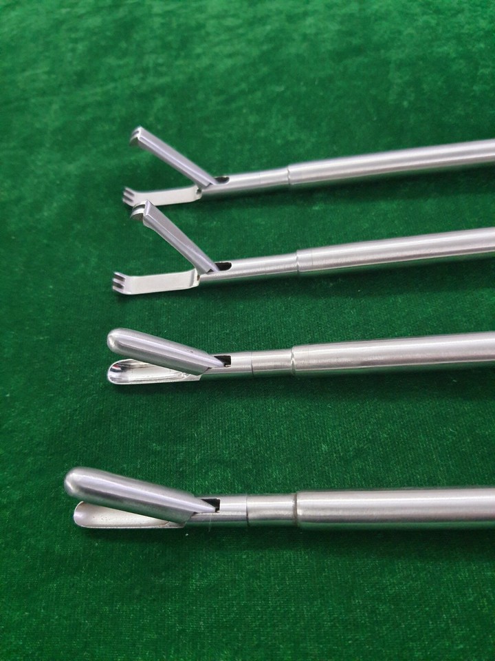 4pc Laparoscopic Gall Bladder Extractor & Stone Holding Forceps 10mm ...