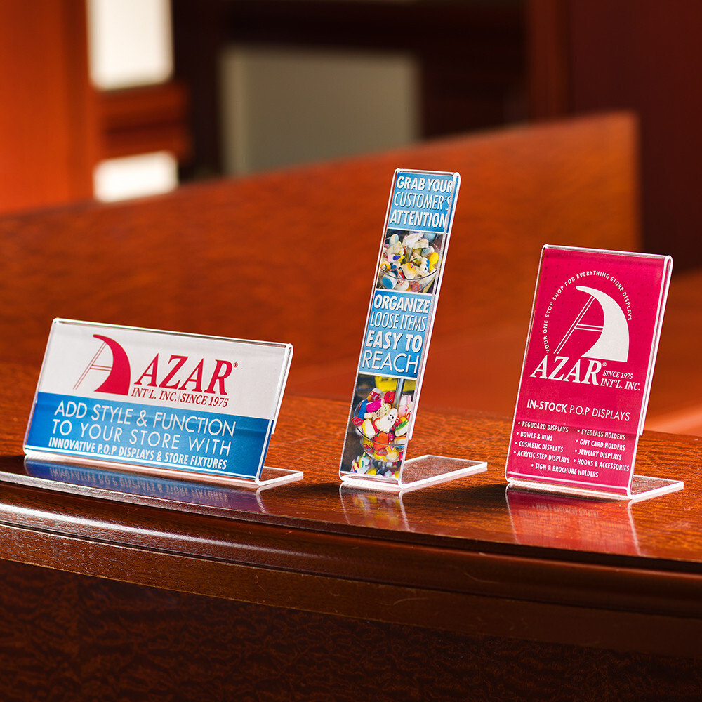 Azar Displays Angled L-Shaped Frame 8.5"x 2.5''High, 10-Pack | eBay