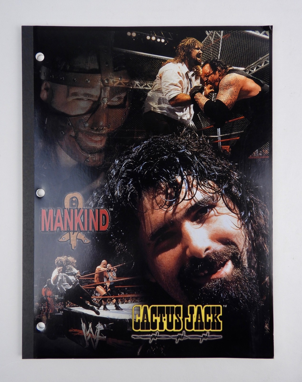 1 Single WWF WWE Mankind Cactus Jack Wrestling School Paper notebook ...