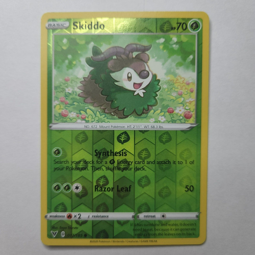 Pokemon Card Skiddo 017/185 - Vivid Voltage 2020 Reverse Holo Common ...