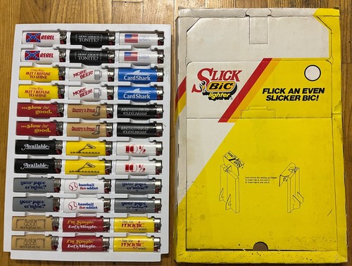 vintage card of 36 bic lighter store advertising display store sign ...