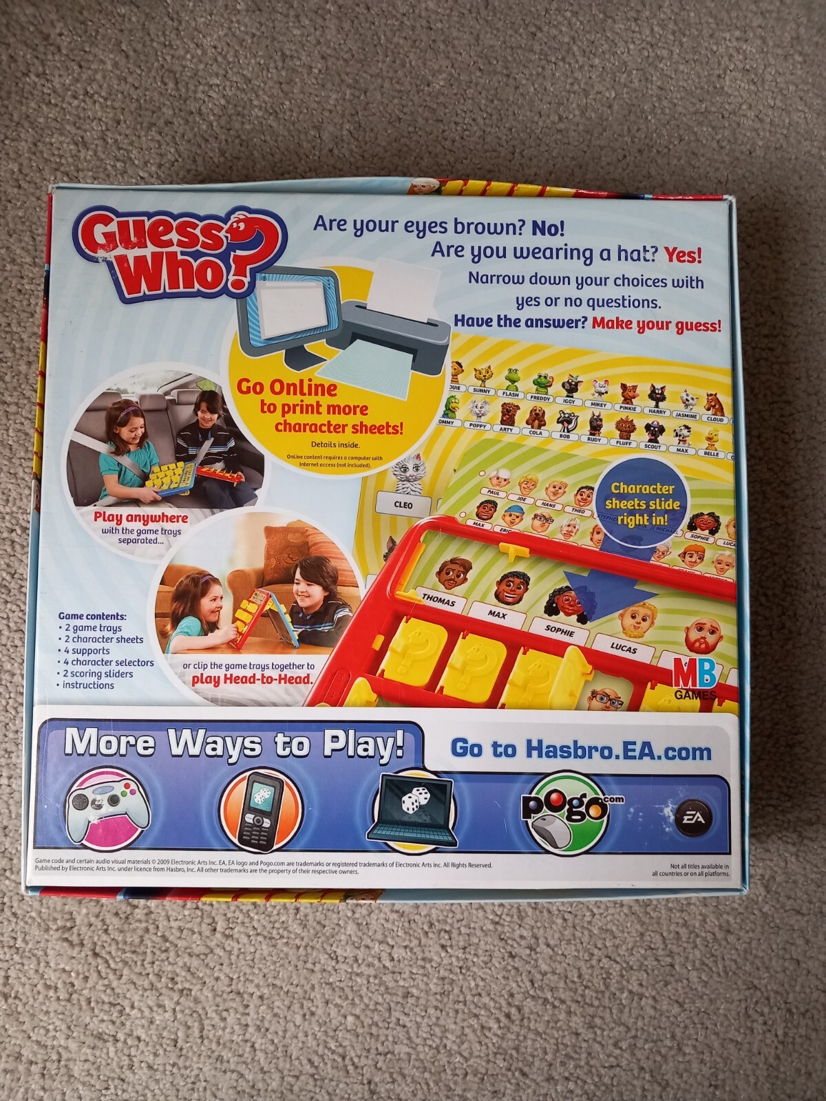Guess Who The Original Guessing Board Game Hasbro 2011 Good Condition ...