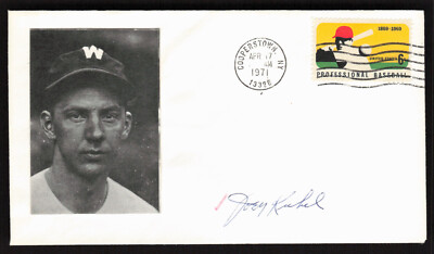 JOE KUHEL Signed Pasted on Baseball Photo FDC Envelope Cachet Senators ...