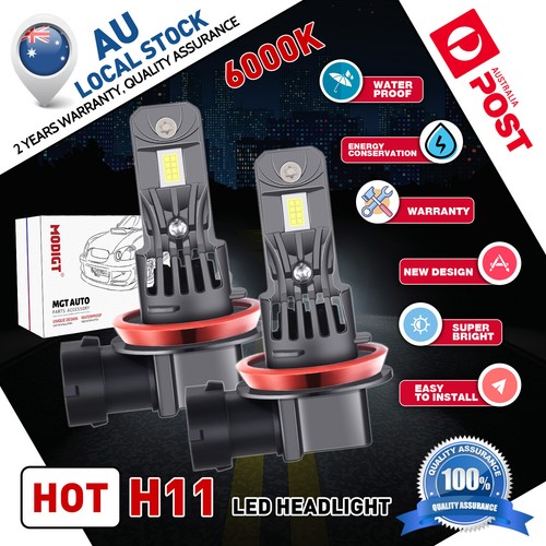 HEADLIGHT H11 LED High Power - Upgra- IP68 - Super Bright - smart chip ...