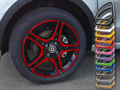 16 Zoll Felgen-Aufkleber für Smart C453 forfour fortwo 5 Doppelspeiche ...