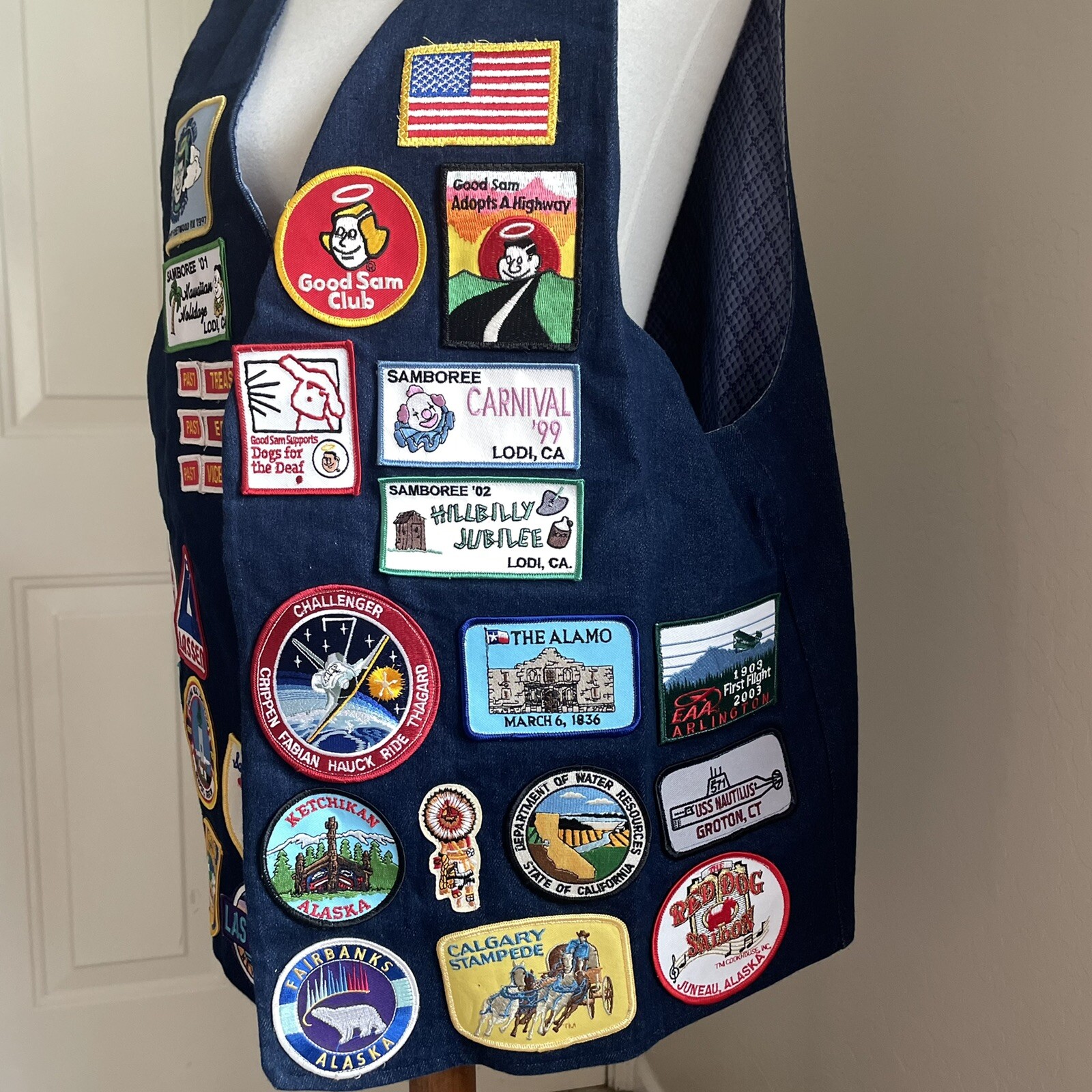 Vintage Good Sam Club Denim Vest 90s Samboree RV Patches Vice President ...