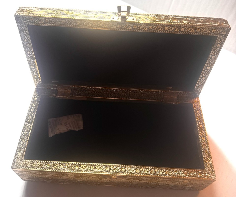 Ornate Vintage Style Metal Trinket Box Brass/Bronze New | eBay