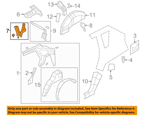 CHRYSLER OEM 08-17 Compass Quarter Panel Inner Structure-Lower Reinf ...
