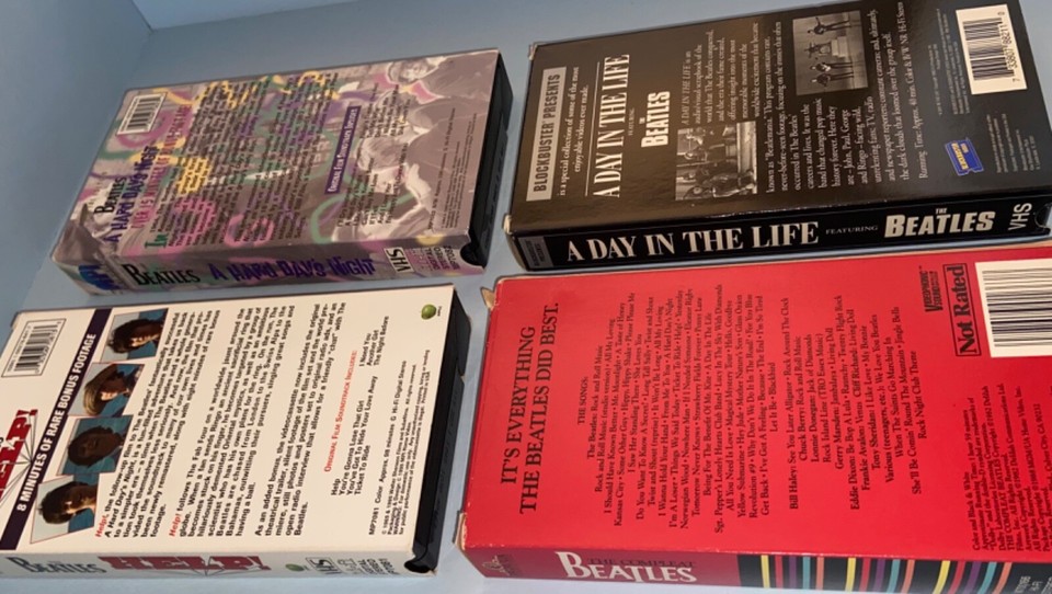 Beatles VHS movies Help, A Hard Days Night, Compleat Beatles, A Day In ...
