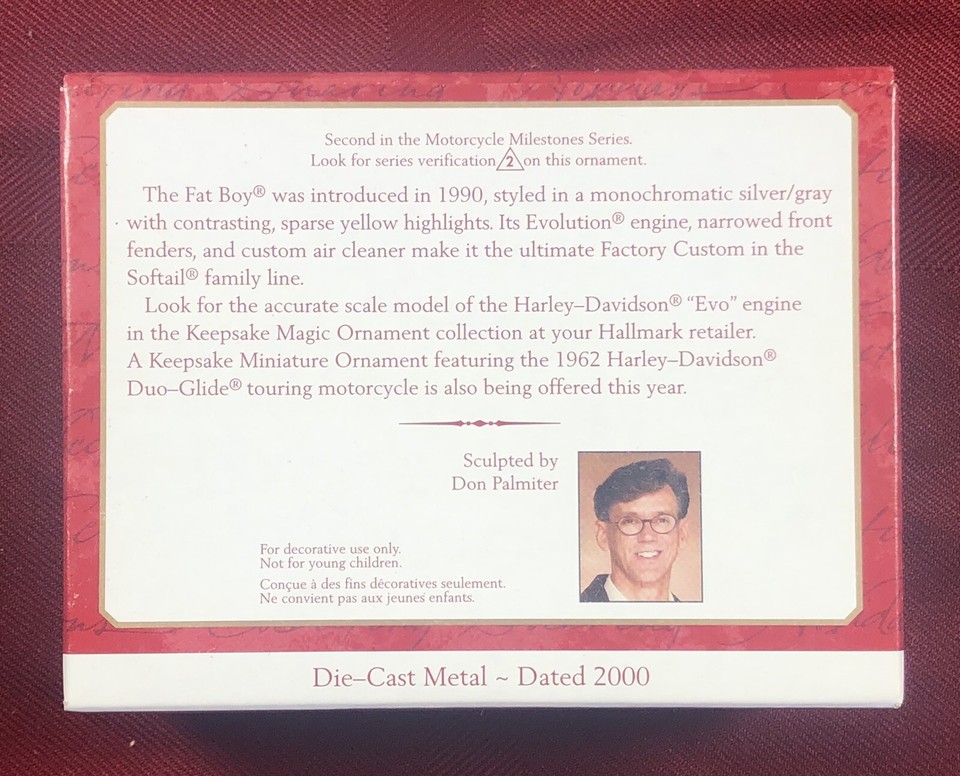 2000 Hallmark Keepsake Ornament Fat Boy Harley-Davidson Motorcycle ...