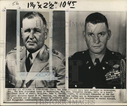 1963 Press Photo Army Generals Creighton Abrams & John T. Corley ...
