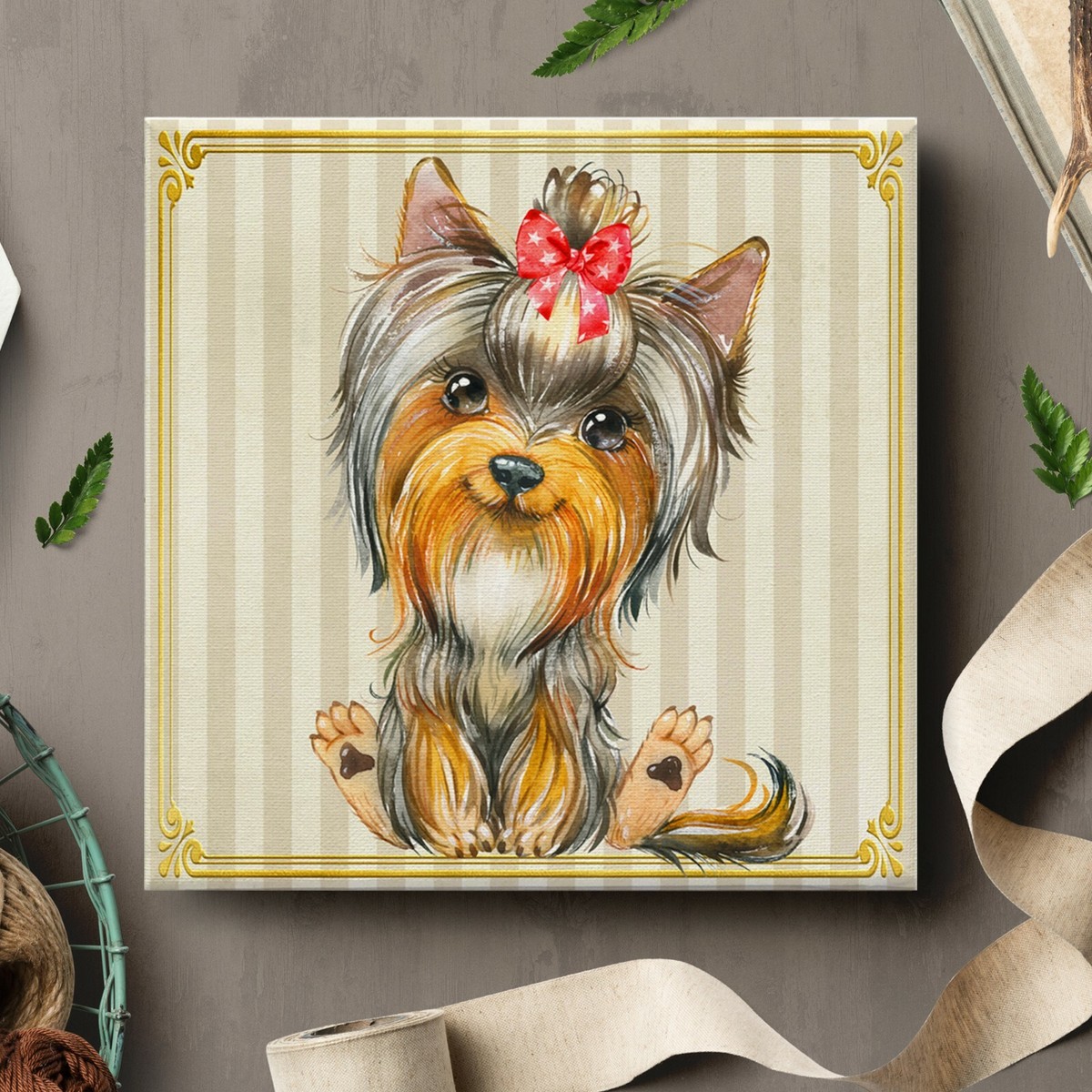 Yorkie Puppies Background Wallpaper High Definition