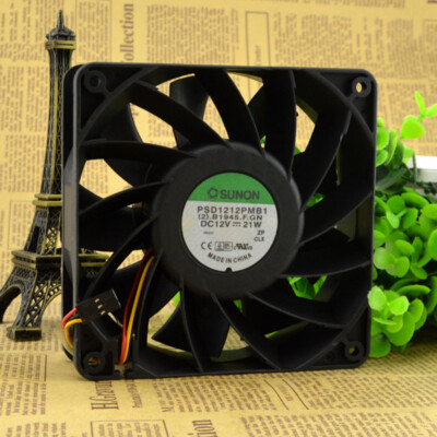 SUNON 12CM 12038 PSD1212PMB1 21W 3-wire cooling fan violent high wind ...