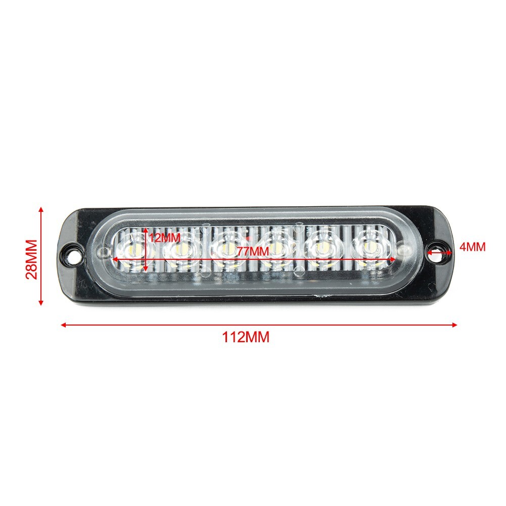 Car Flash Light 6LED DRL Daytime Running Light Fog White DC 12V-24V ...
