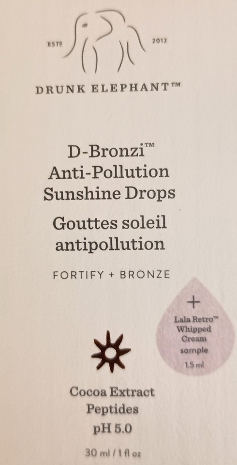 Drunk Elephant D-Bronzi Anti-Pollution Sunshine Drops Cocoa Extract ...