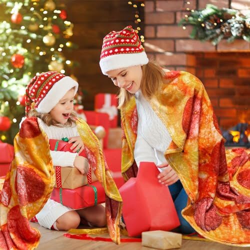 Pizza Blanket - Double-Sided 60 Inch Red Flannel 60 inches Sausage ...