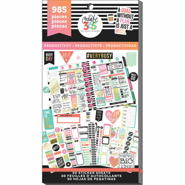 The Happy Planner Productivity Sticker Book 985 Stickers Me & My Big ...
