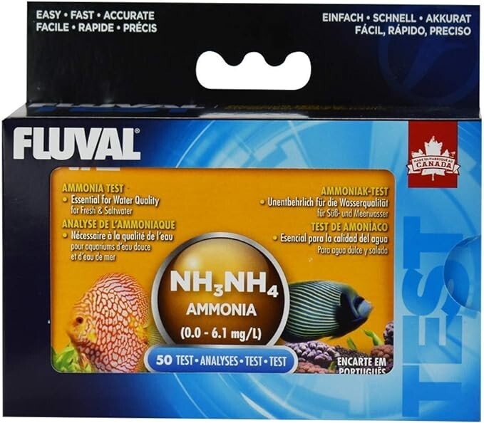 Fluval Ammonia Test Kit 0.0-6.1 MG / L Fresh Salt Water Aquarium 50 ...