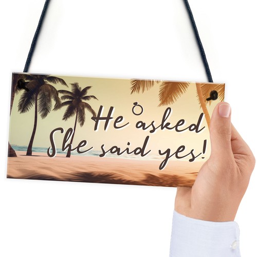 He Asked She Said Yes Sign Engagement Gift For Couple Daughter Son ...