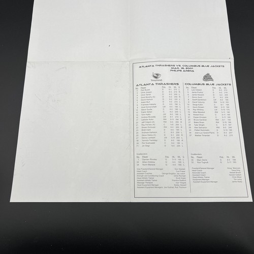 Vintage Atlanta Thrahers Curt Fraser Autograph Team Poster -B | eBay