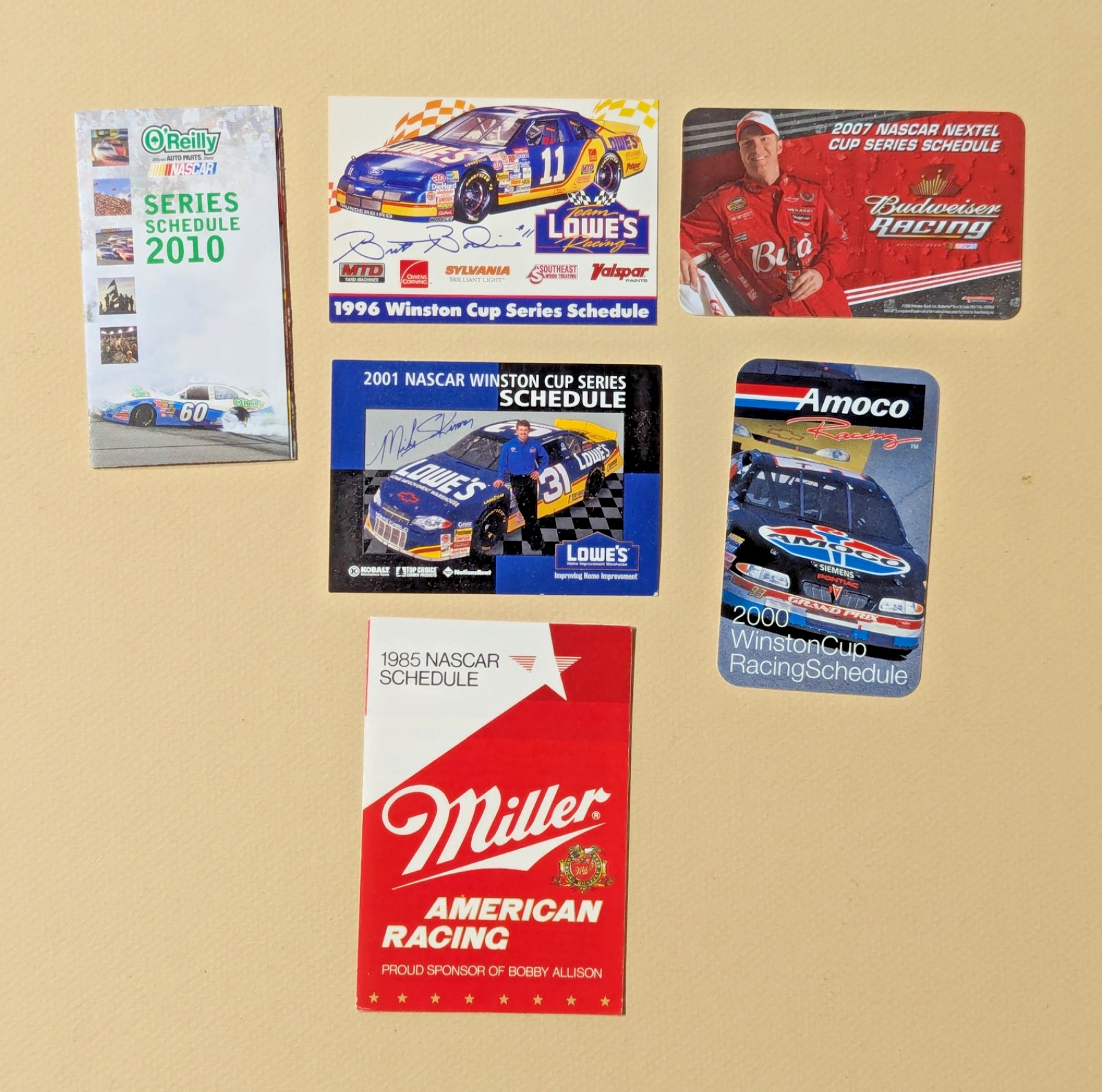 One (1) Lot of 19 Different - Misc Auto Racing Pocket Schedules NASCAR ...