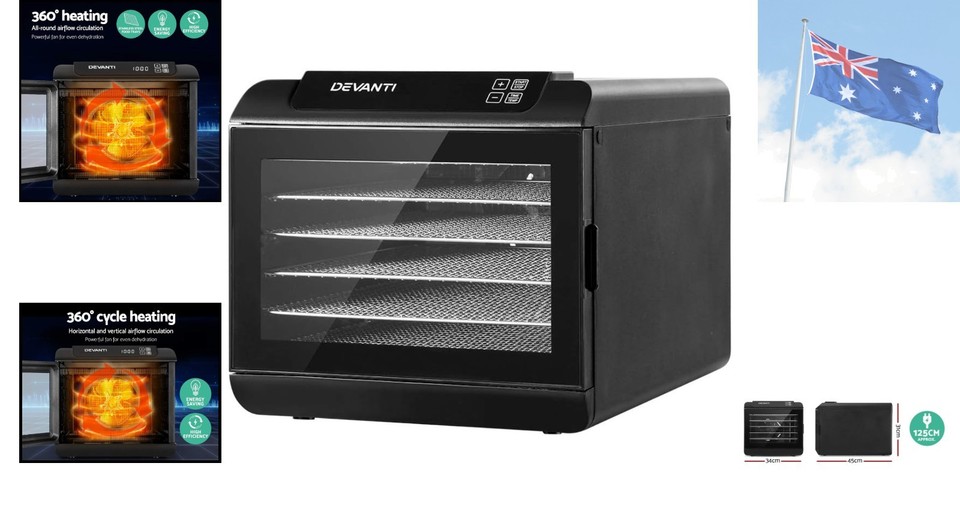 Professional 6-Tray Electric Dehydrator - Preserve Healthy Snacks ...