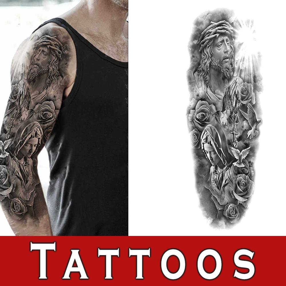Waterproof Homemade Tattoos Temporary Tattoo Sleeve Transfer Full